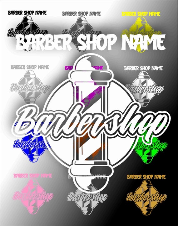 Barbershop Logo Name Vinyl Decal Sticker | Etsy