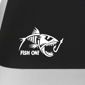 Fish On! Fishing Decal Vinyl Sticker 4"h X 6"w Inch. - Etsy