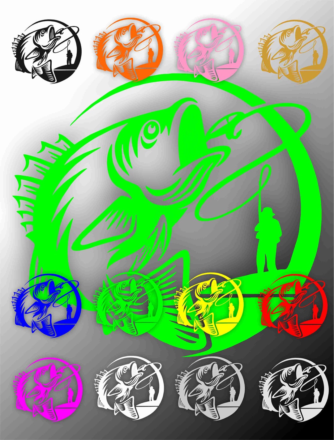 Bass Fishing Man Vinyl Decal Sticker - Etsy