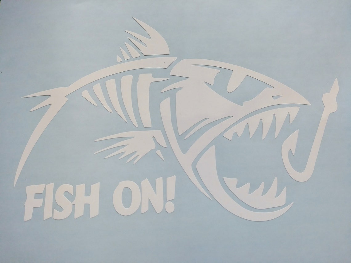 Fish On! Fishing Decal Vinyl Sticker 4"h X 6"w Inch. - Etsy