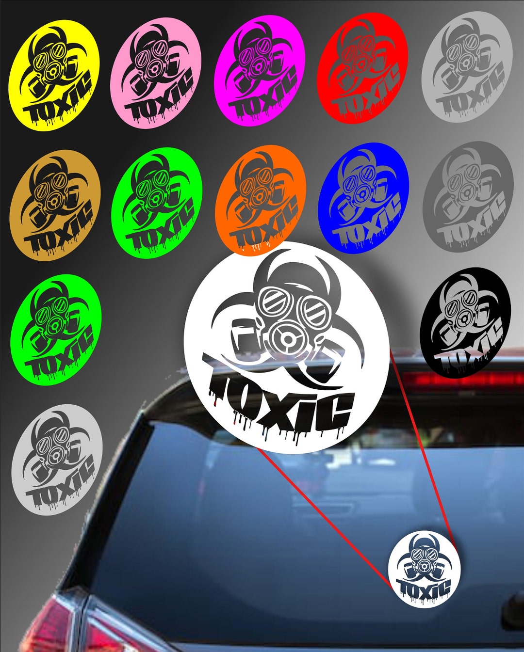 TOXIC MASK SKULL Vinyl Decal Sticker Circle. - Etsy