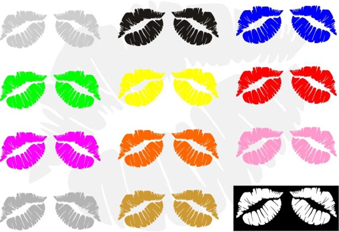 Kiss Lips Vinyl Decal Sticker 1 Pair. - Etsy