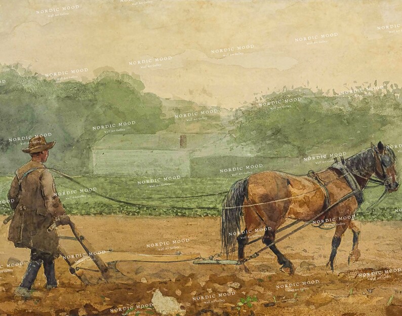 Winslow Homer / Printable Painting / the Plowman / Watercolor - Etsy