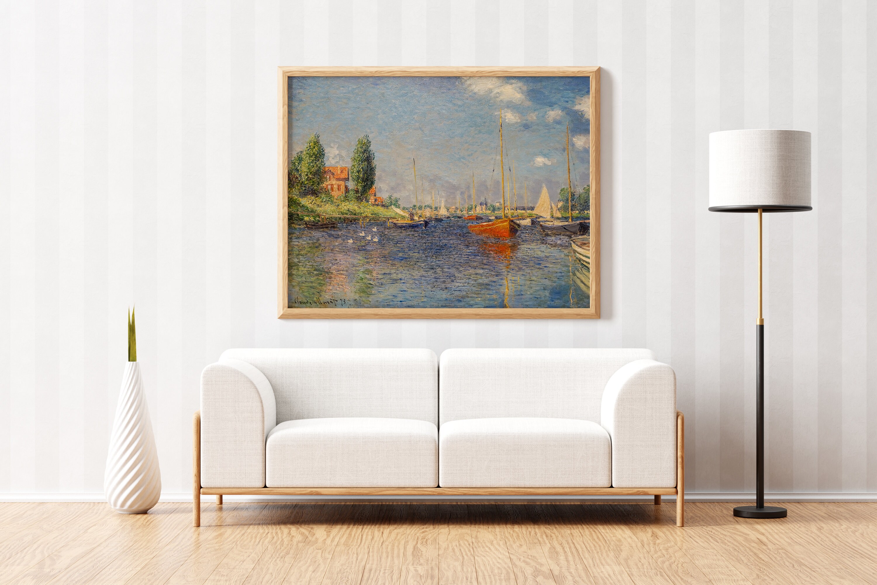 Oil Painting Print / Claude Monet, Red Boats, Argenteuil / Home Decor ...