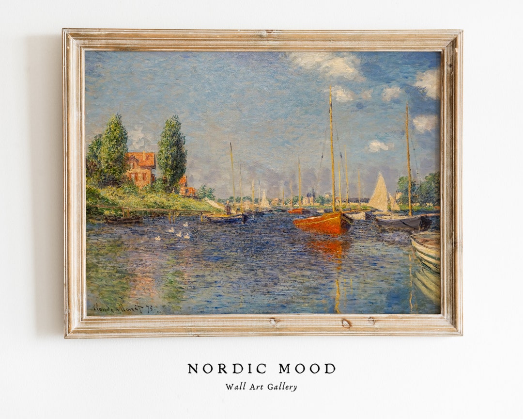 Oil Painting Print / Claude Monet, Red Boats, Argenteuil / Home Decor ...