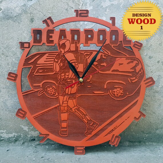 Reloj Deadpool de madera de DC Superhero reloj de pared | Etsy