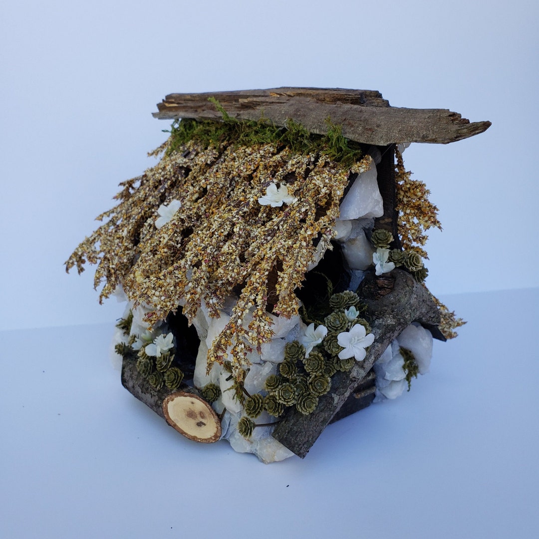 Quartz House, Stone Fairy House, Stone Garden Art, Stone Pixie House ...