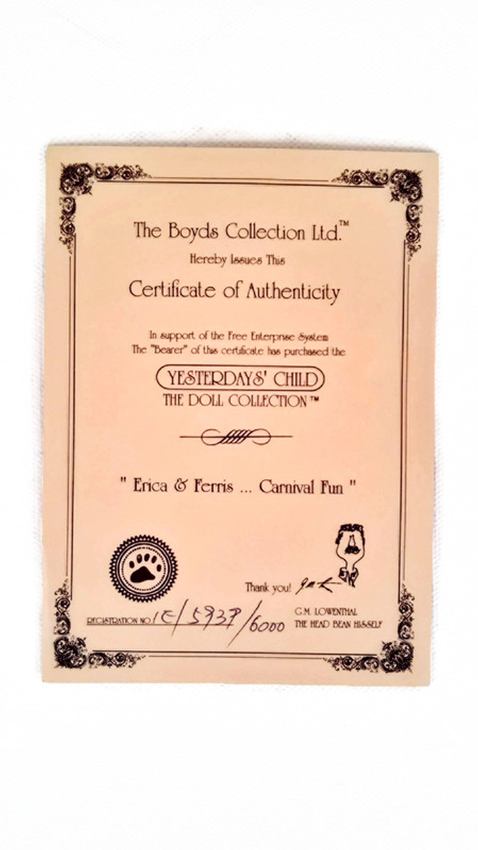 On Sale! Genuine Doll .the Boyds Collection "erica & Ferris ...