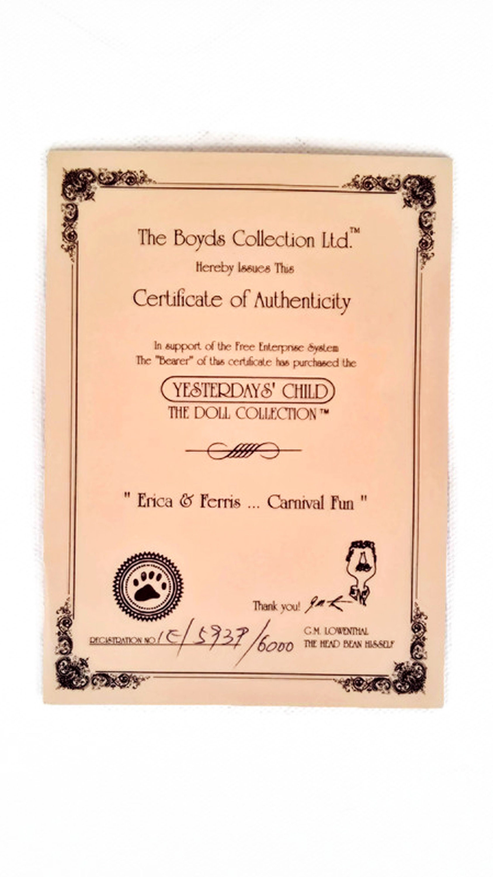 On Sale! Genuine Doll .the Boyds Collection "erica & Ferris ...