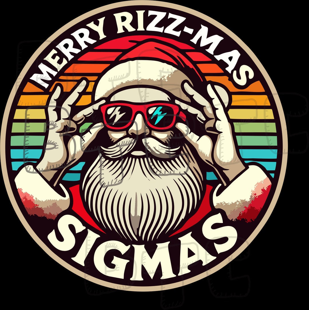 Retro Merry Rizzmas Sigmas PNG - Funny Santa Christmas Sublimation ...