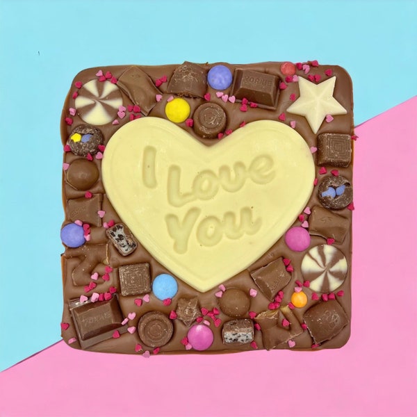 Heart Chocolate Slab - Etsy UK