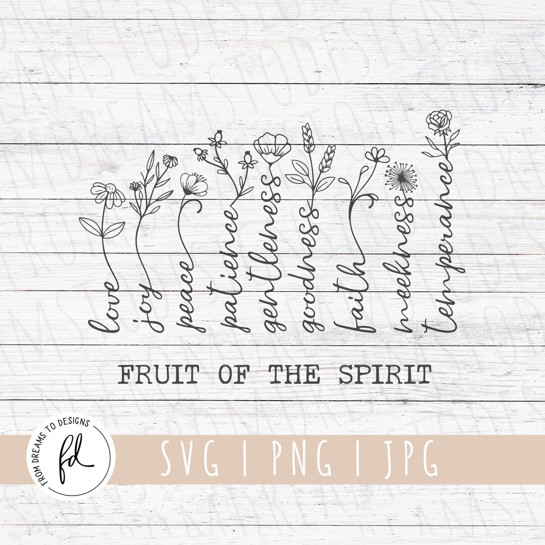 Fruit of the Spirit Svg - Christian Shirt Svg - Faith Svg - Bible Verse ...