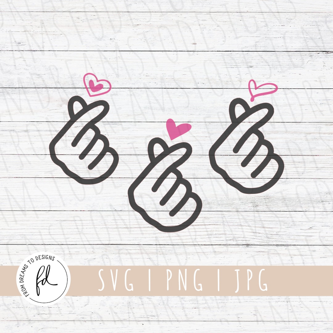 K Pop Svg - Finger Heart Svg - Love Svg - Valentines Svg - Korean Svg ...