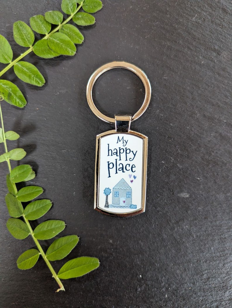 My Happy Place Home Keyring, New Home Keyring, Housewarming Gift, New ...