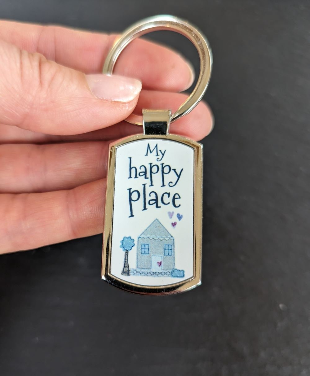 My Happy Place Home Keyring, New Home Keyring, Housewarming Gift, New Home Gift - Etsy UK