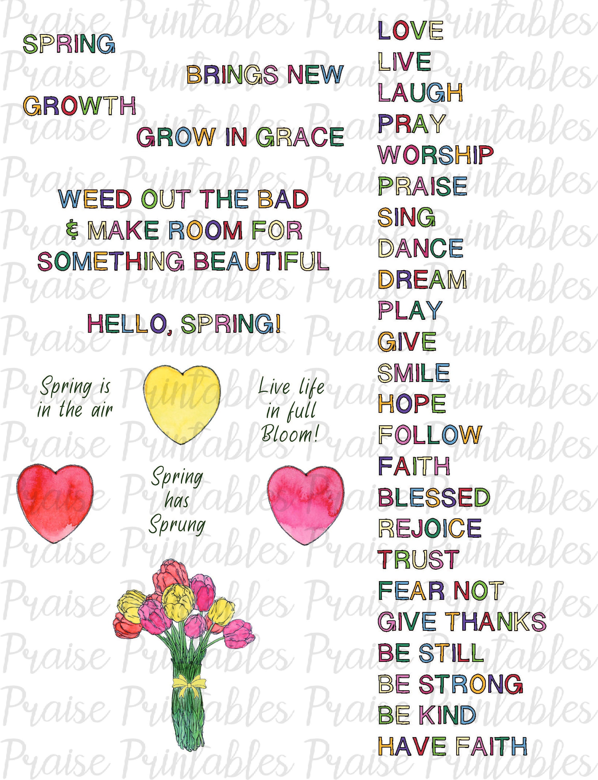 Spring Tulips Bible Journal Printable Kit Prayer Journal - Etsy