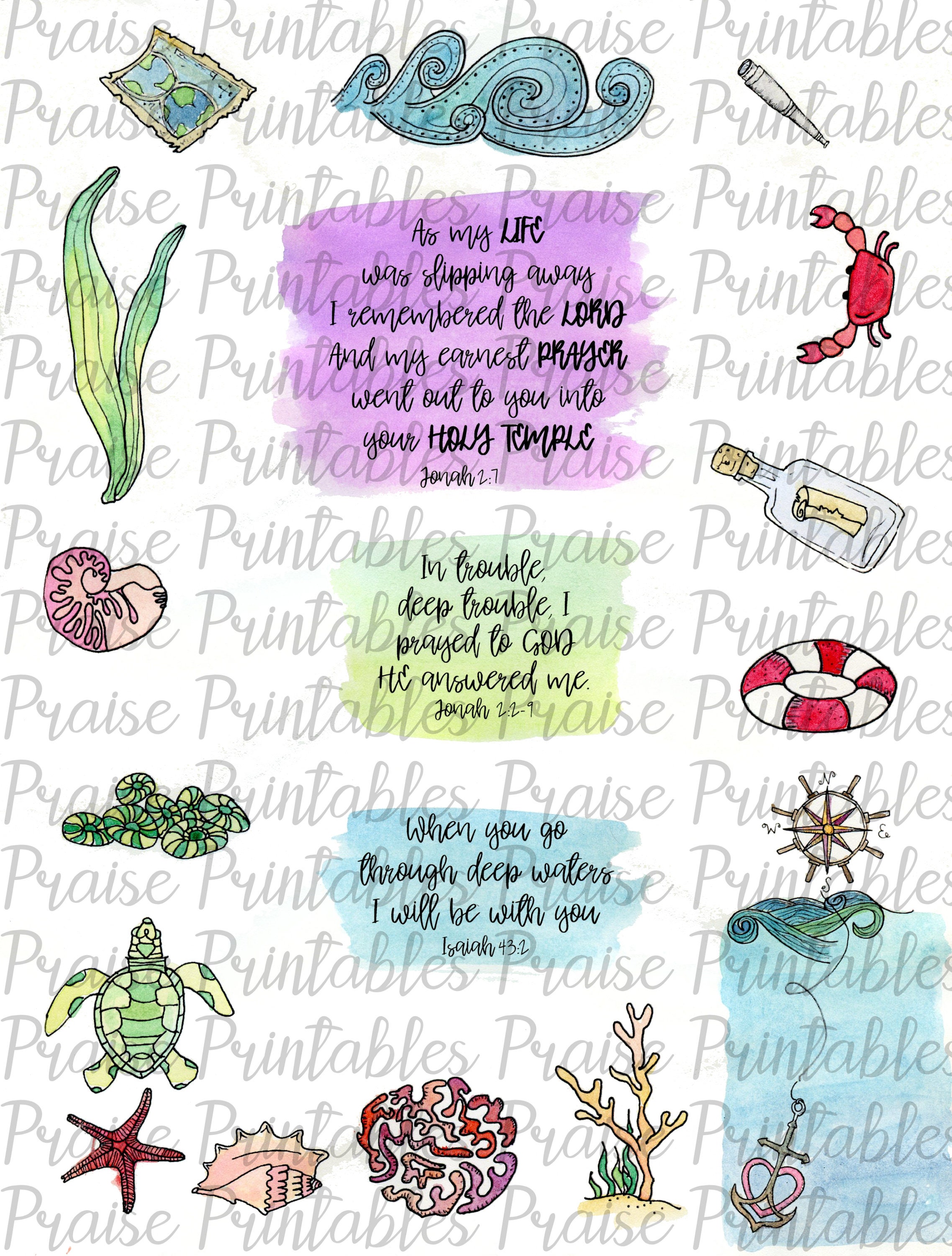 Jonah Bible Journal Printable Kit, Prayer Journal, Memorydex ...