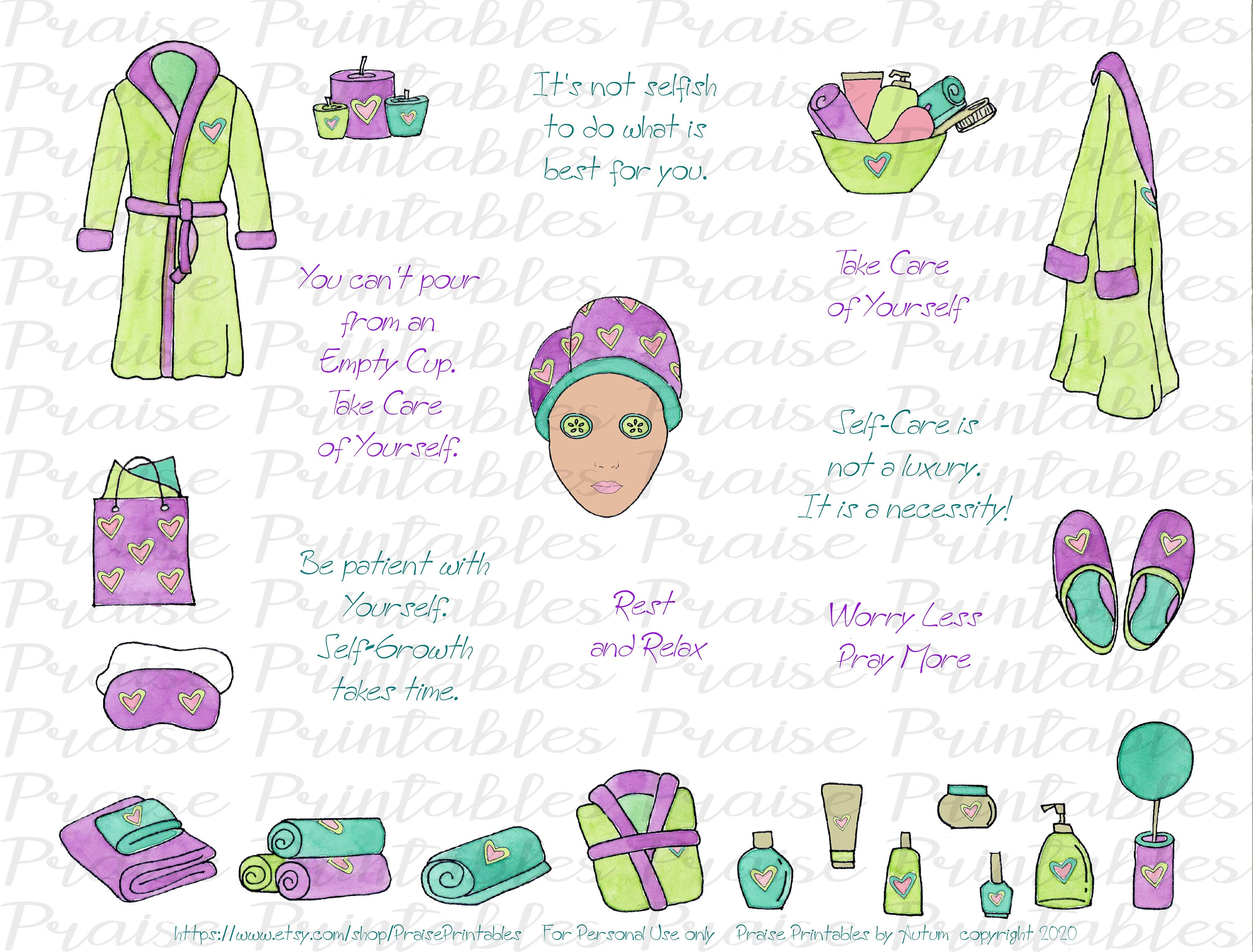 Self Care Devotional Bible Journal Printable Kit, Prayer Journal ...