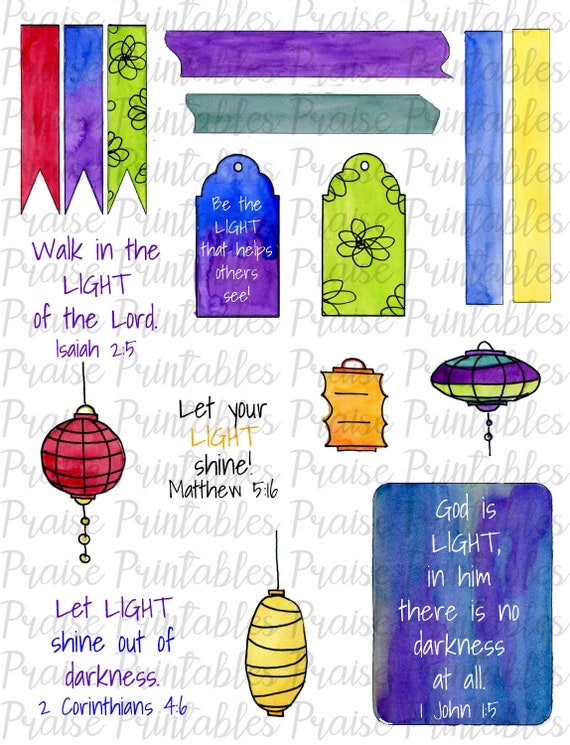 God is Light Bible Journal Printable Kit Pdf Lanterns | Etsy