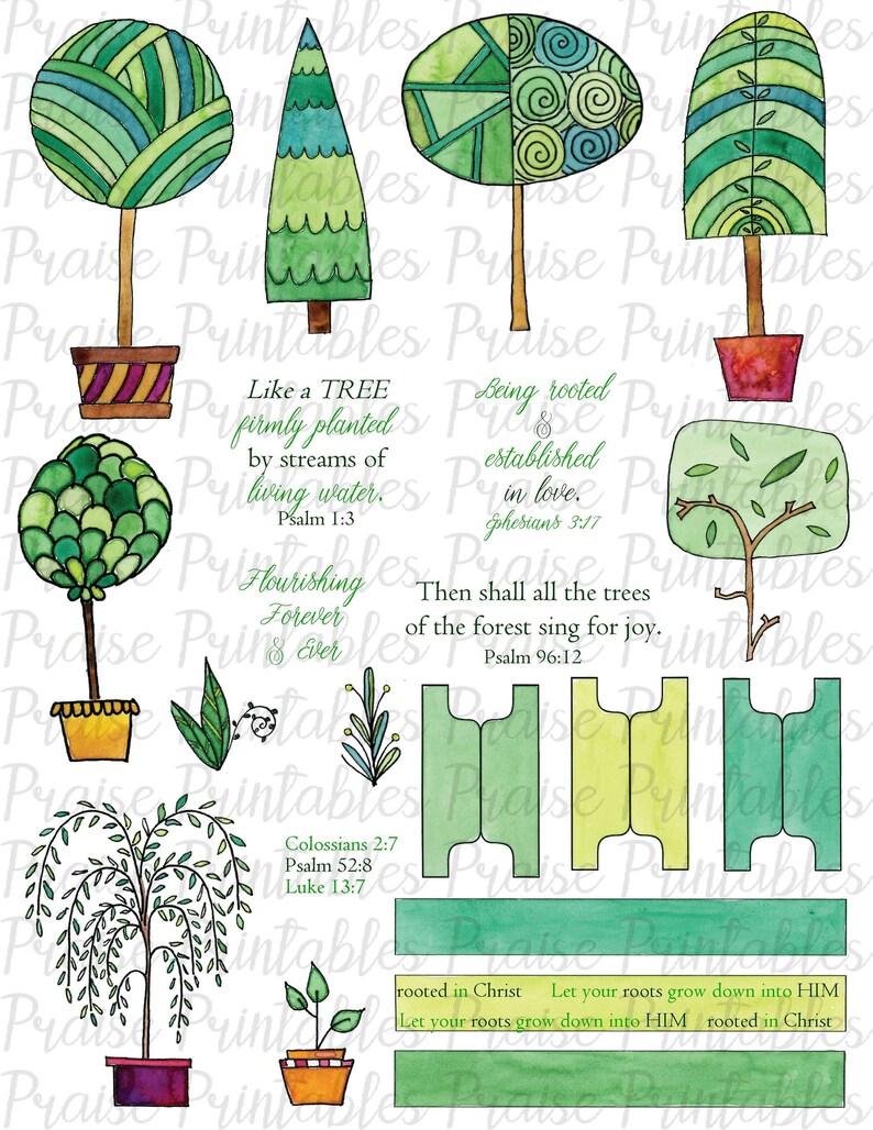 Trees Bible Journaling Printable Kit, Prayer Journal, Faithdex ...