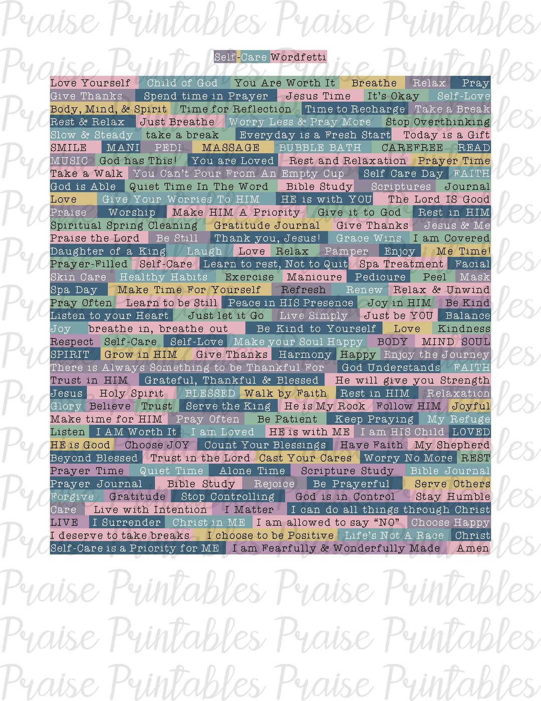 Self Care Devotional Bible Journal Printable Kit, Prayer Journal ...