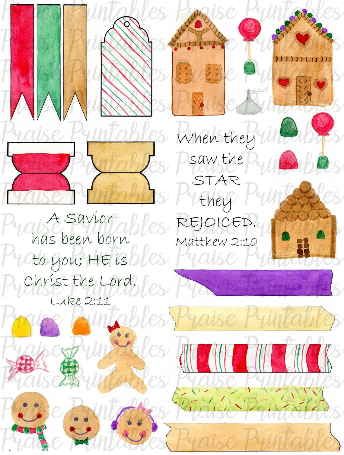 Gingerbread Christmas Bible Journaling Kit, Printable, Faithdex, Prayer ...