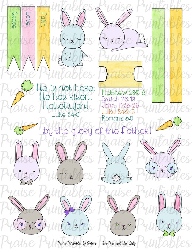 Easter Bible Journal Kit, Printable, Bunny, Traceable, Sticker ...