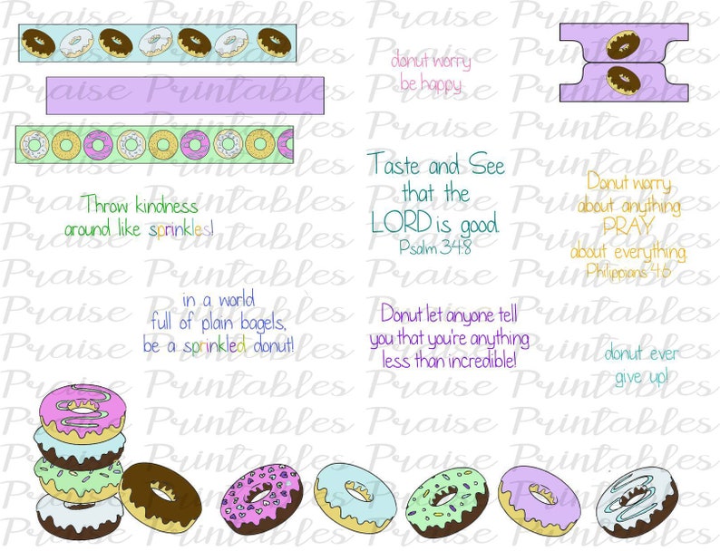 Donut Bible Journal Kit Printable Pdf Jpg Download Faith | Etsy
