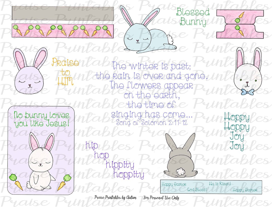 Easter Bible Journal Kit, Printable, Bunny, Traceable, Sticker ...