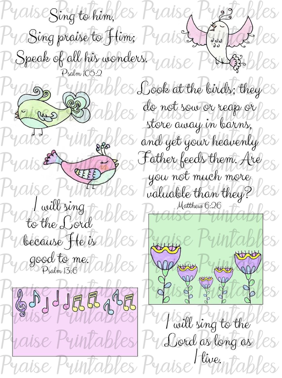 Birds Bible Journaling Printable Pdf Faith Art - Etsy