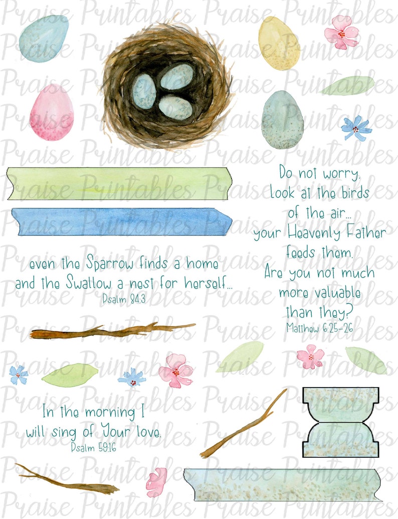 Birds Nest, Bible Journal Kit, Printable, Prayer Journal, Memorydex ...