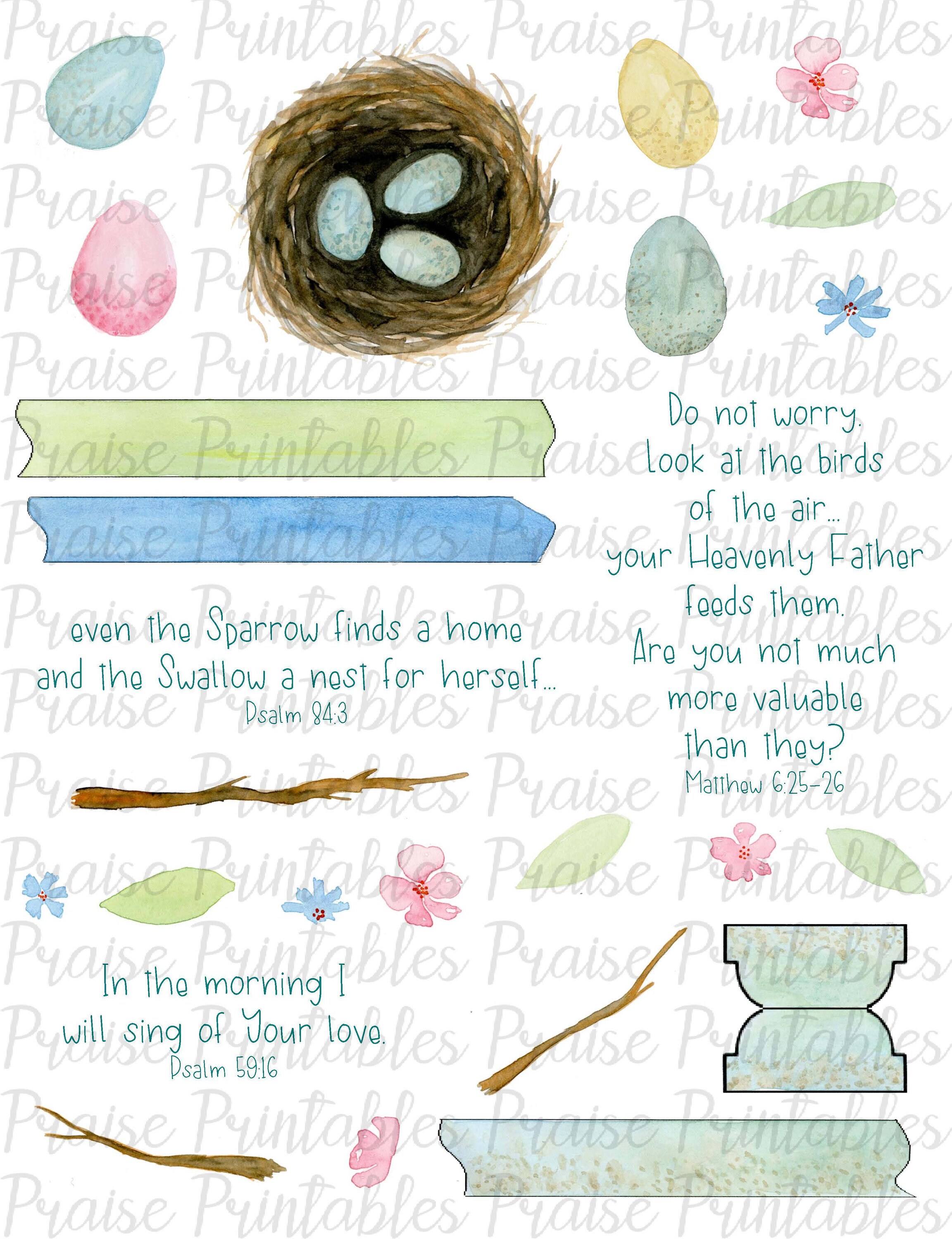 Birds Nest, Bible Journal Kit, Printable, Prayer Journal, Memorydex ...