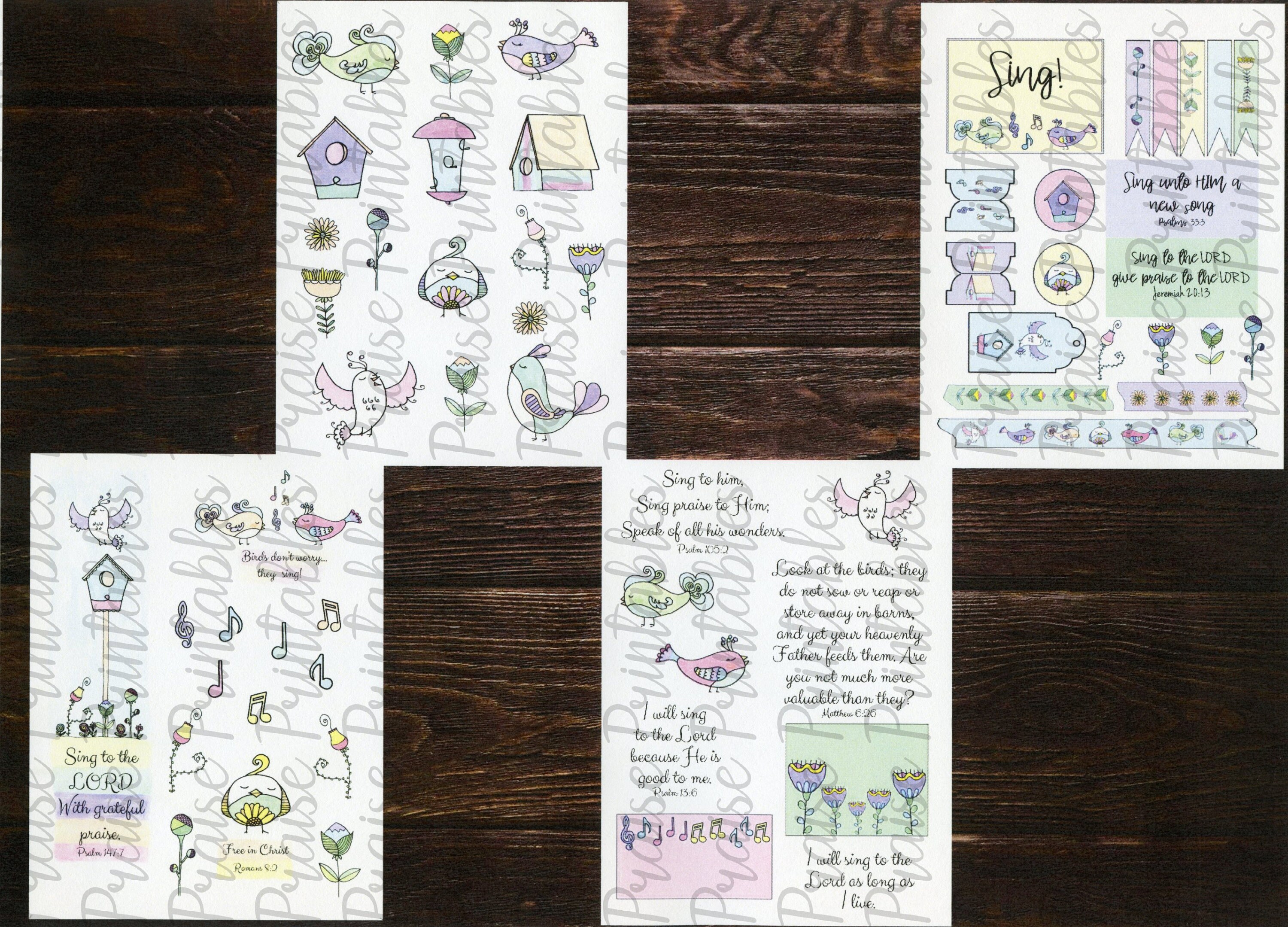 Birds Bible Journaling Printable Pdf Faith Art - Etsy