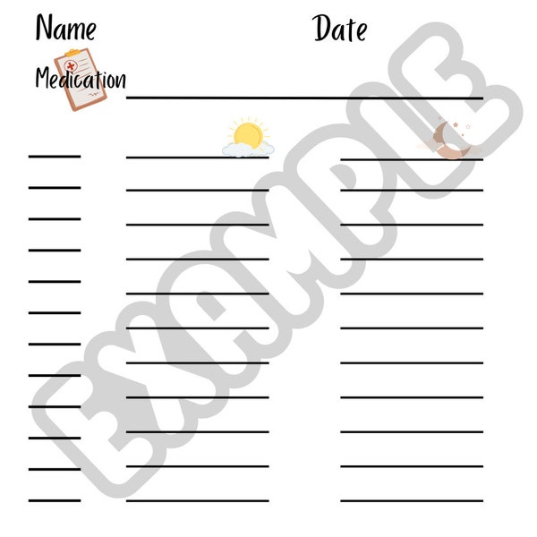 Sick Chart Printable - Etsy