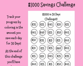 Money Savings Challenge Savings Tracker Emergency Fund | Etsy