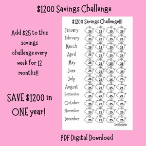 Money Savings Challenge Savings Tracker Emergency Fund | Etsy
