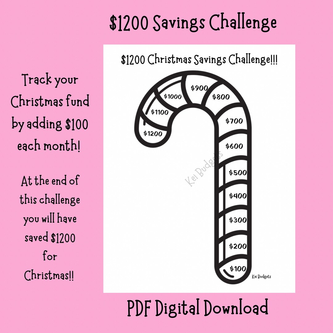Christmas Savings Challenge, Christmas Tracker, Printable Savings ...