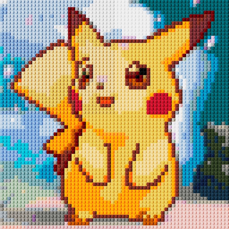 Pokemon Ladrillos Mosaico /Pikachu Pixel Art Poster/Custom Jigsaw ...