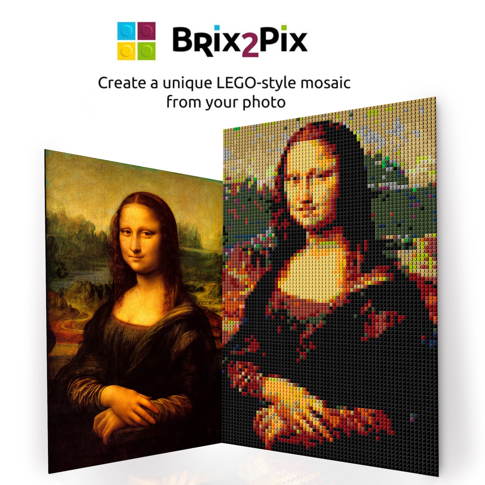Leonardo Da Vinci the Mona Lisa Pixel Art - Etsy UK