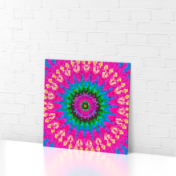 Pixel Art Mosaic Mandala/custom Gift/home Decor/20x20 - Etsy Hong Kong