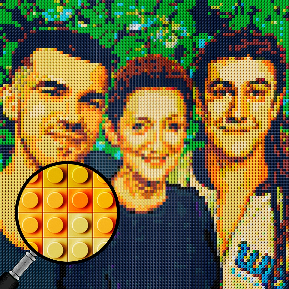 Custom Pixel Art Mosaic Portrait/30x30 77x77 Cm/gift Made to Order ...