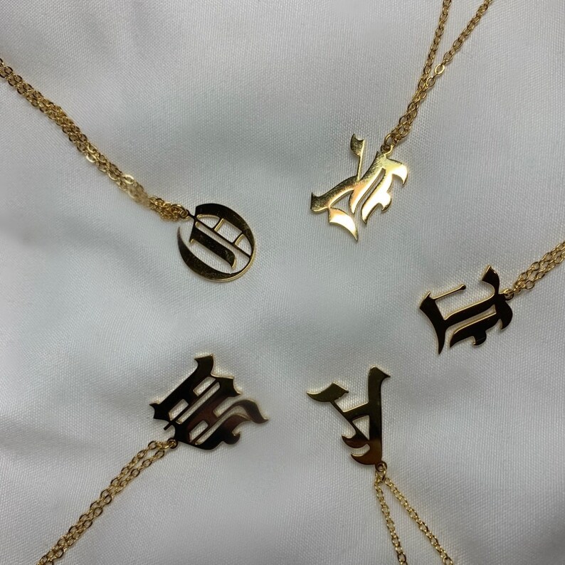 Mayúscula Y Inicial Collar Alfabeto Dorado Cadena Colgante Antiguo ...