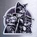 Motorcycle Car Magnet Cat on Motorcycle Car Magnet Gift for Biker ...