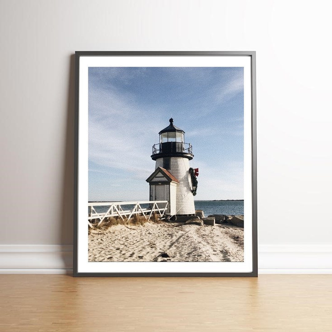 Nantucket Island Brant Lighthouse Wreath Holiday Cape Cod | Digital ...