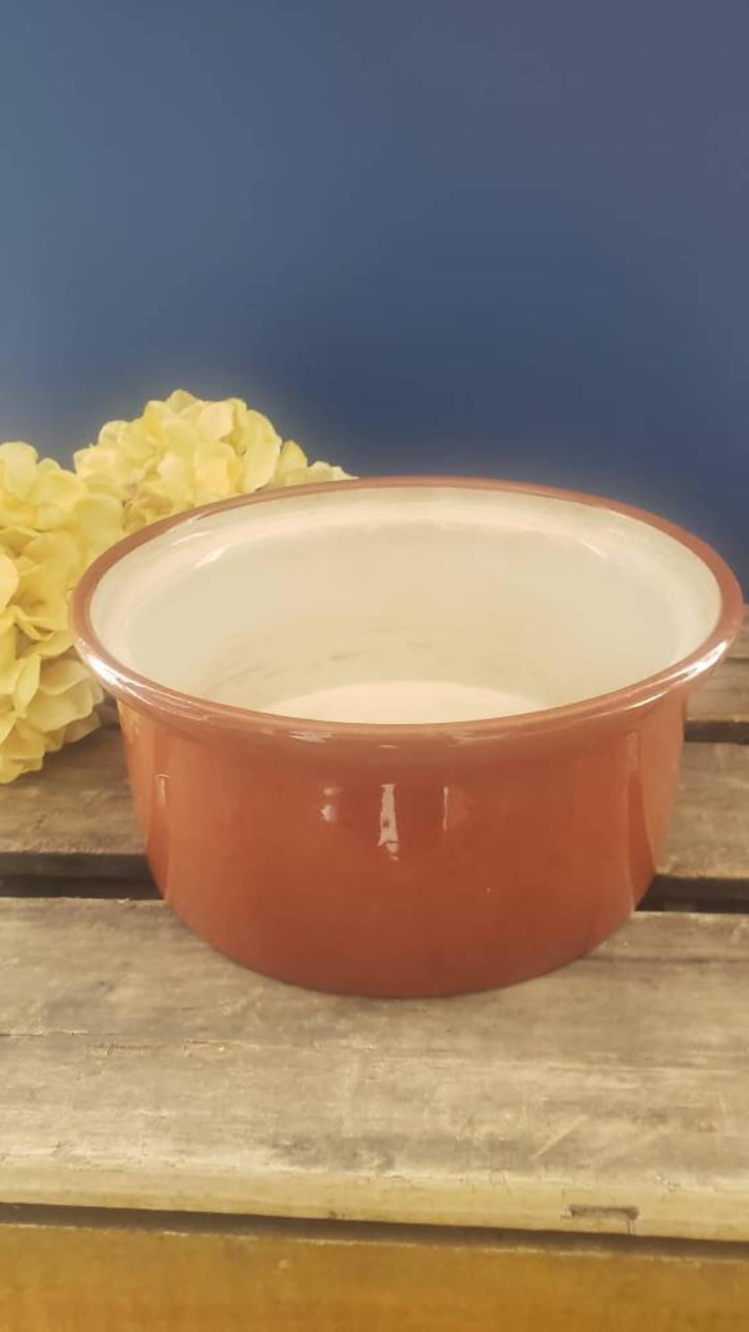 Antique Weller Pottery Crock Bowl Brown Glazed Weller Pottery FREE ...