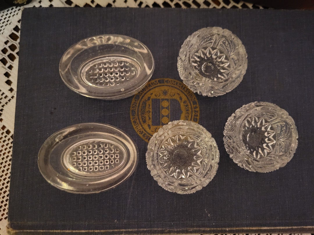 Vintage Clear Glass Salt Cellars: Elegant Dining Set of 5 - Etsy