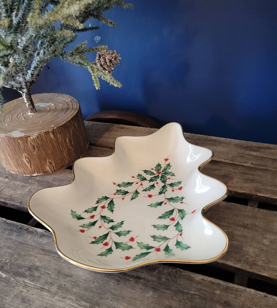 Vintage Lenox Holiday Tree Dish Serving Side Dish FREE AND - Etsy