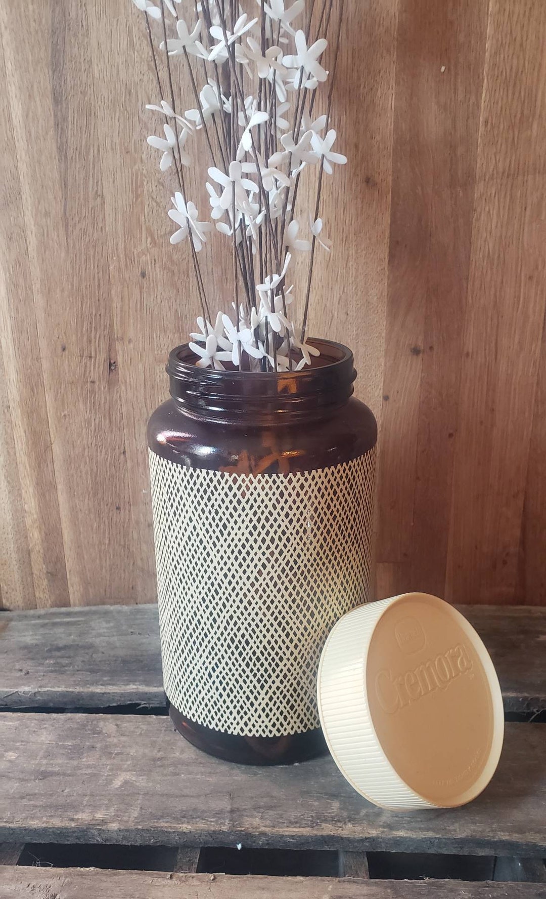 Vintage Jar Borden's Cremora Dairy Jar Amber Glass With - Etsy