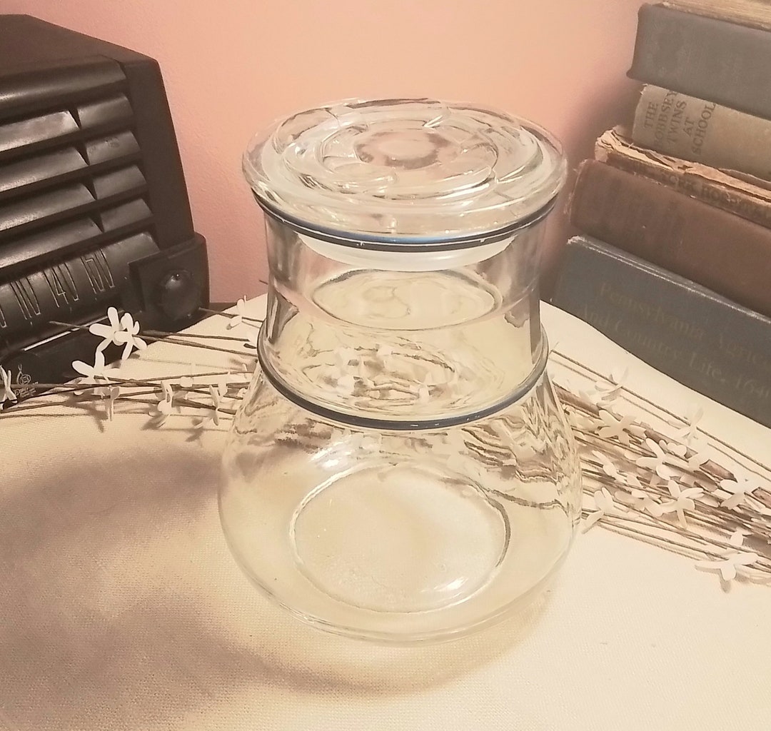 Vintage French Glass Jar Canister: Verreries Du Gier Kitchen Storage - Etsy