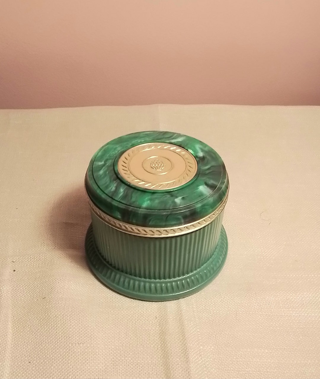 Vintage Avon Regence Perfumed Skin Softener Vanity Jar Jade Green ...
